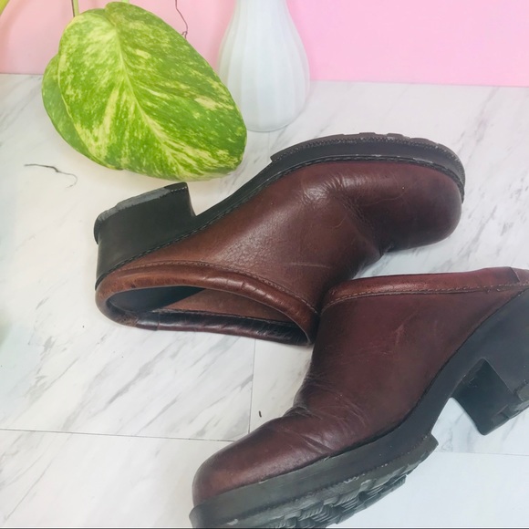 Vintage | Shoes | Vtg Vsco 9s Leather Chunky Converse Mule Clogs | Poshmark
